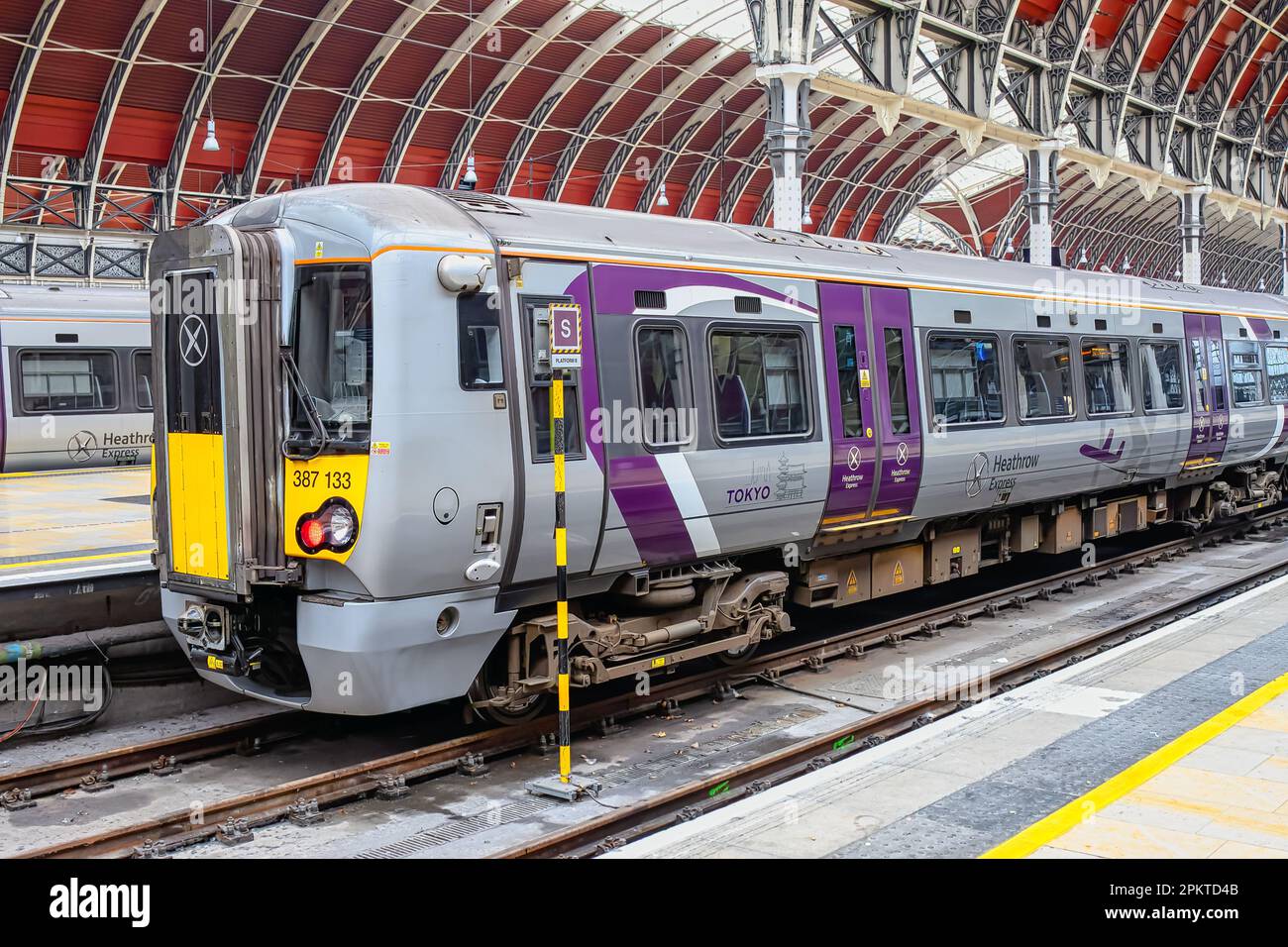 LONDON, UK, 9TH MARCH 2023: Heathrow Express train at a platform at ...