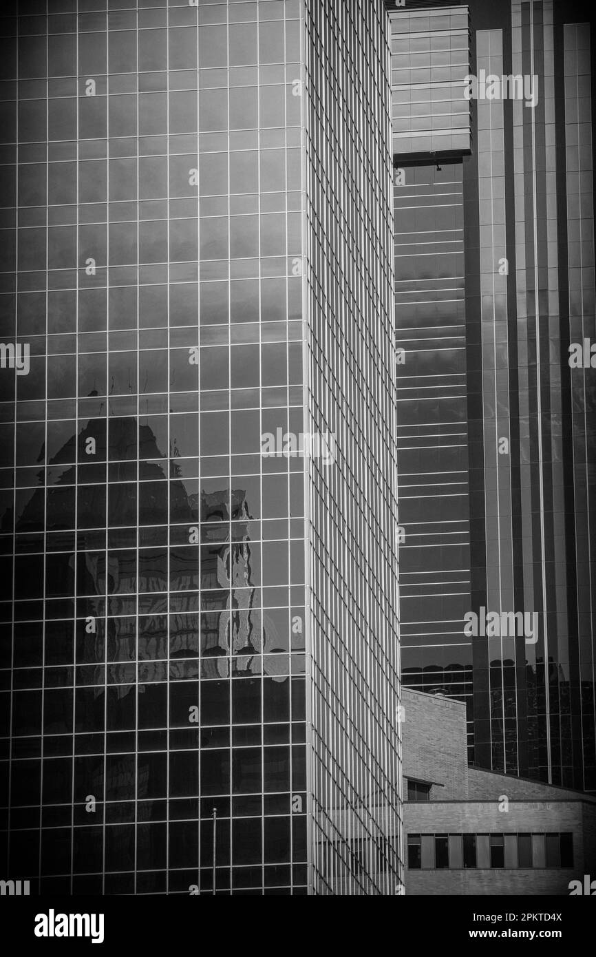 Urban Glass and Steel Windows, architectural details of one building ...