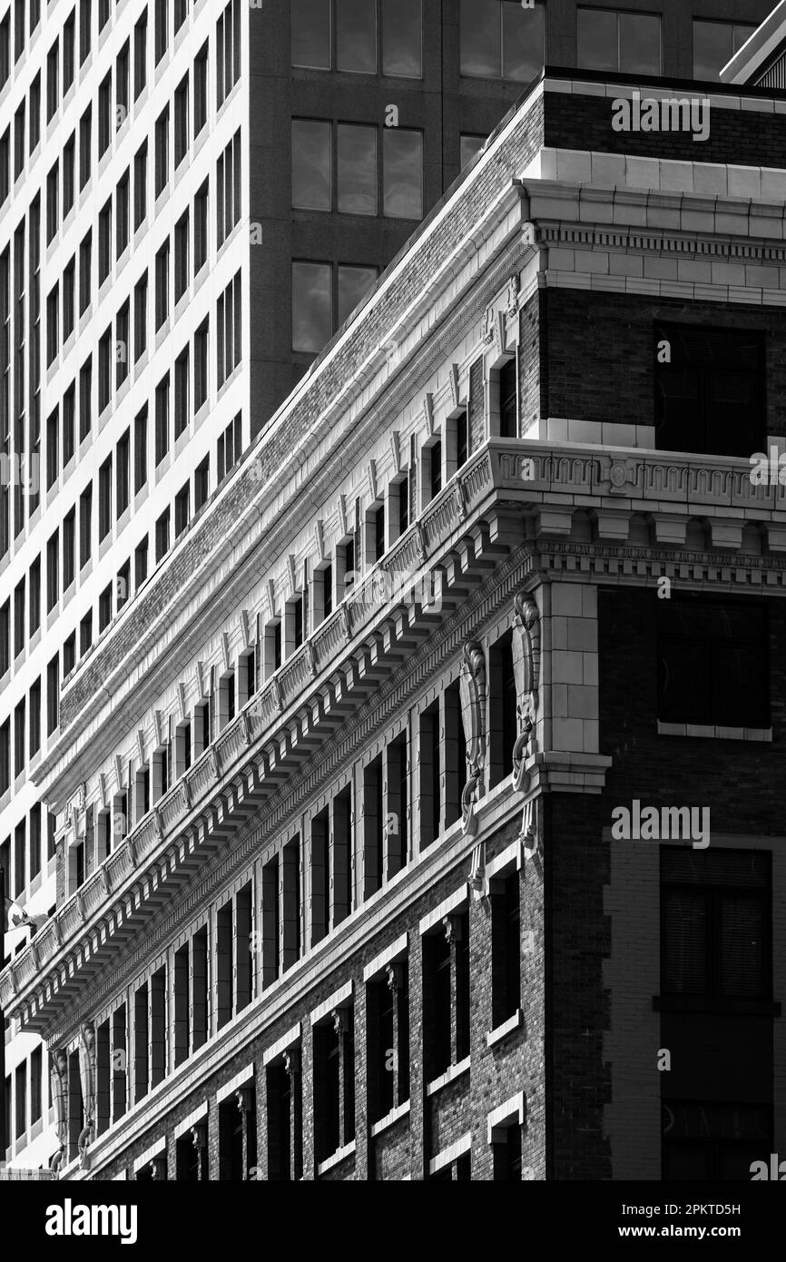 Urban Glass and Steel Windows, architectural details of one building ...