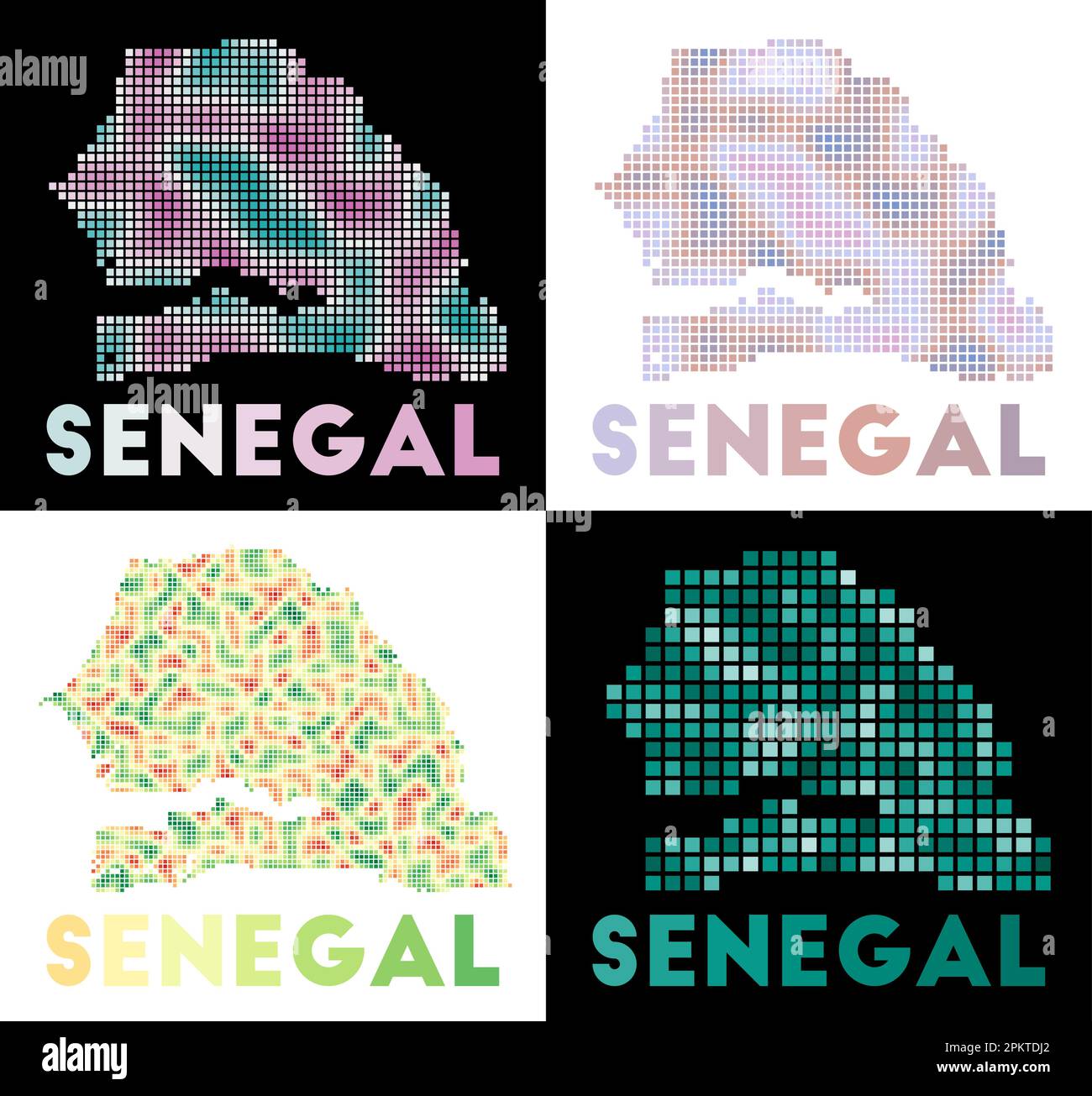 Senegal map. Collection of map of Senegal in dotted style. Borders of ...