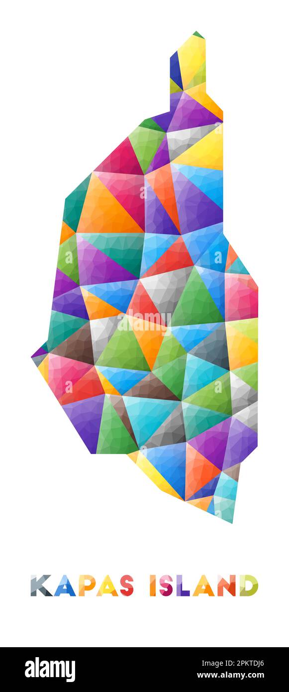 Kapas Island - colorful low poly island shape. Multicolor geometric ...