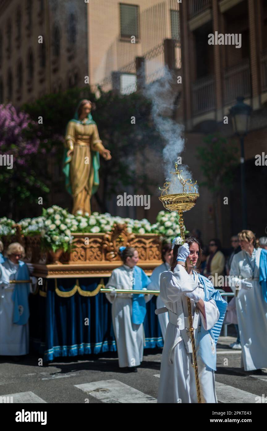 Glorious Encounter (Encuentro Glorioso) procession during Easter Sunday ...