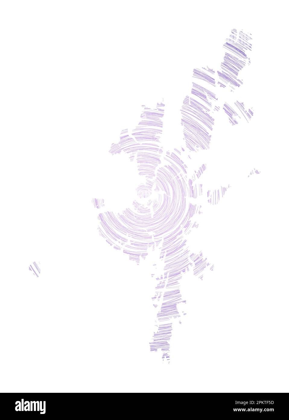 Mainland map filled with concentric circles. Sketch style circles in ...