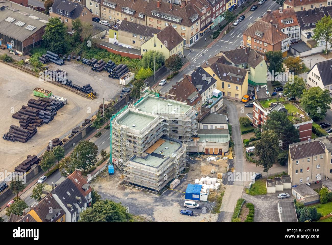 Aerial view, construction site with new building at Wilhelmstraße in ...