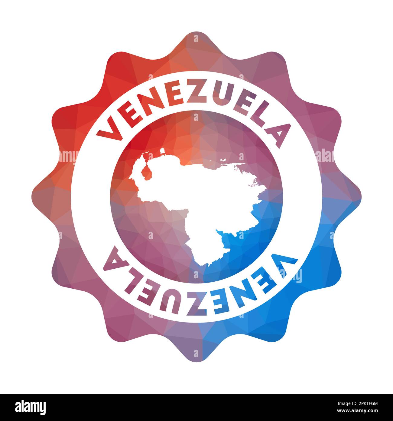 Venezuela low poly logo. Colorful gradient travel logo of the country ...