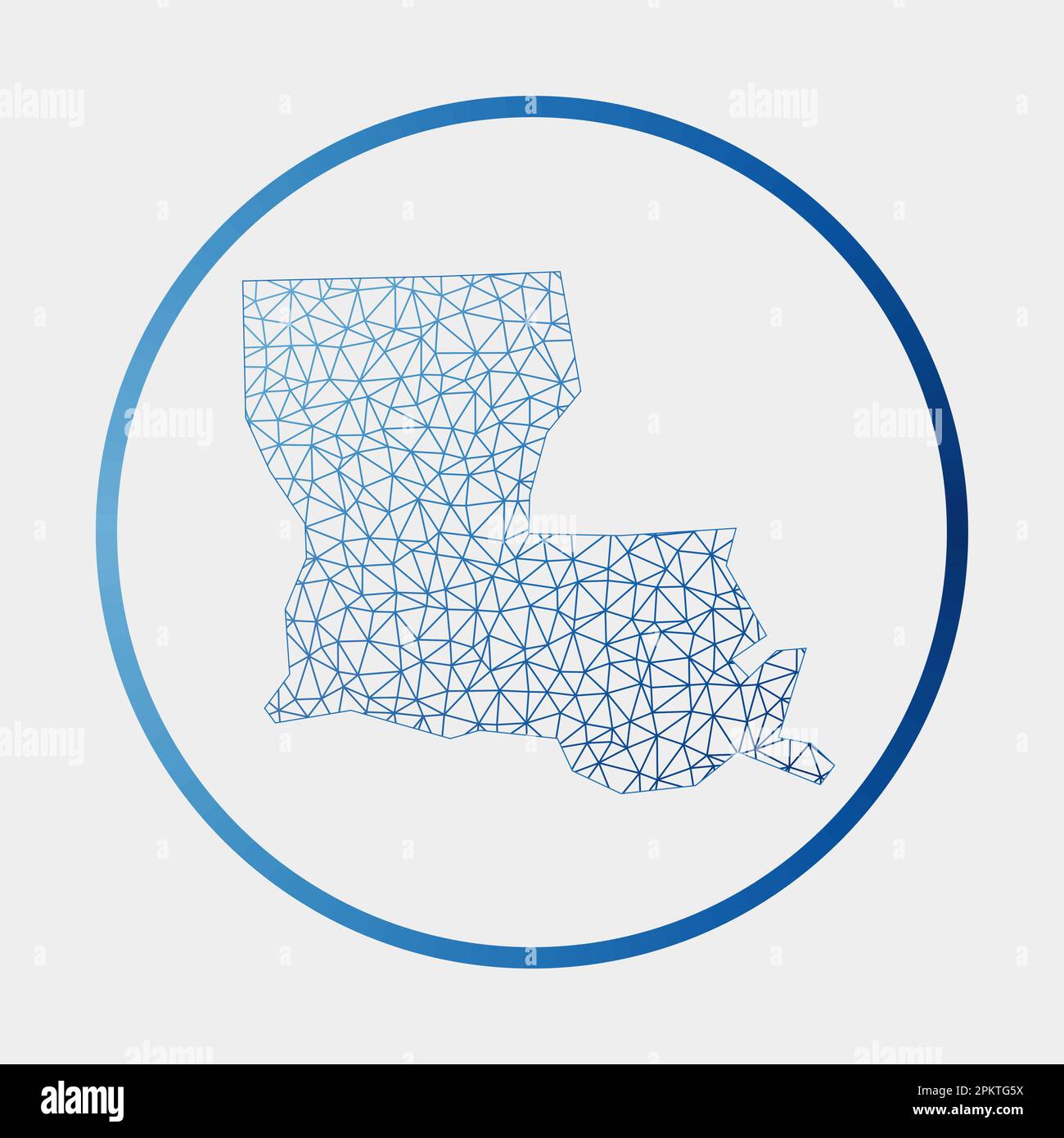 Louisiana icon. Network map of the US state. Round Louisiana sign with ...