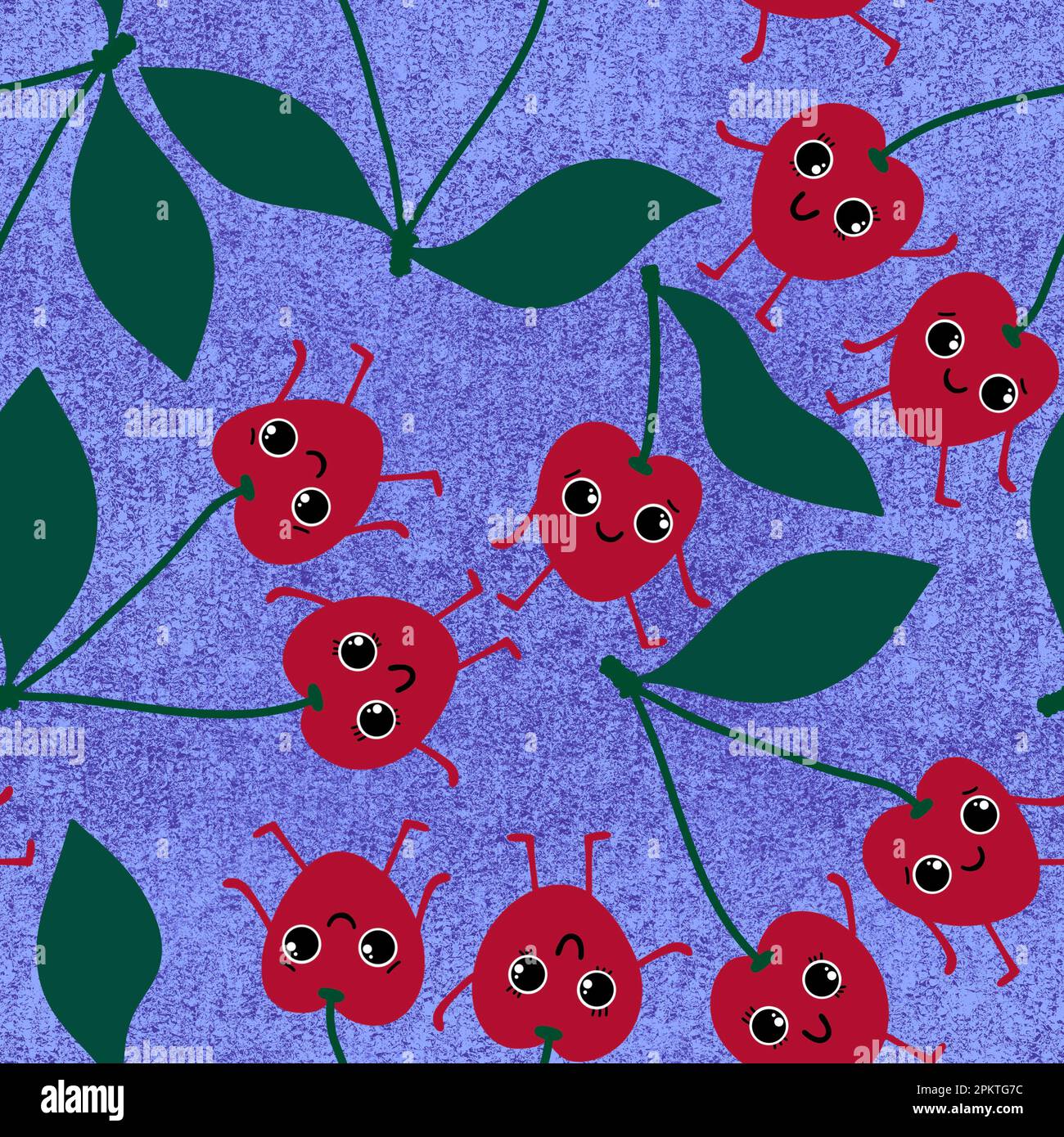 Cartoon summer fruit seamless cherry pattern for wrapping paper and ...