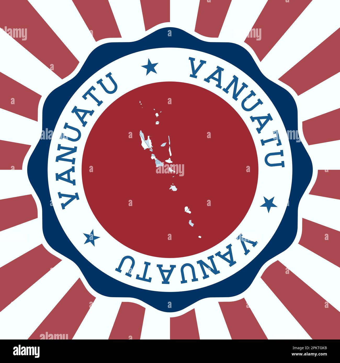 Vanuatu Badge. Round logo of country with triangular mesh map and ...