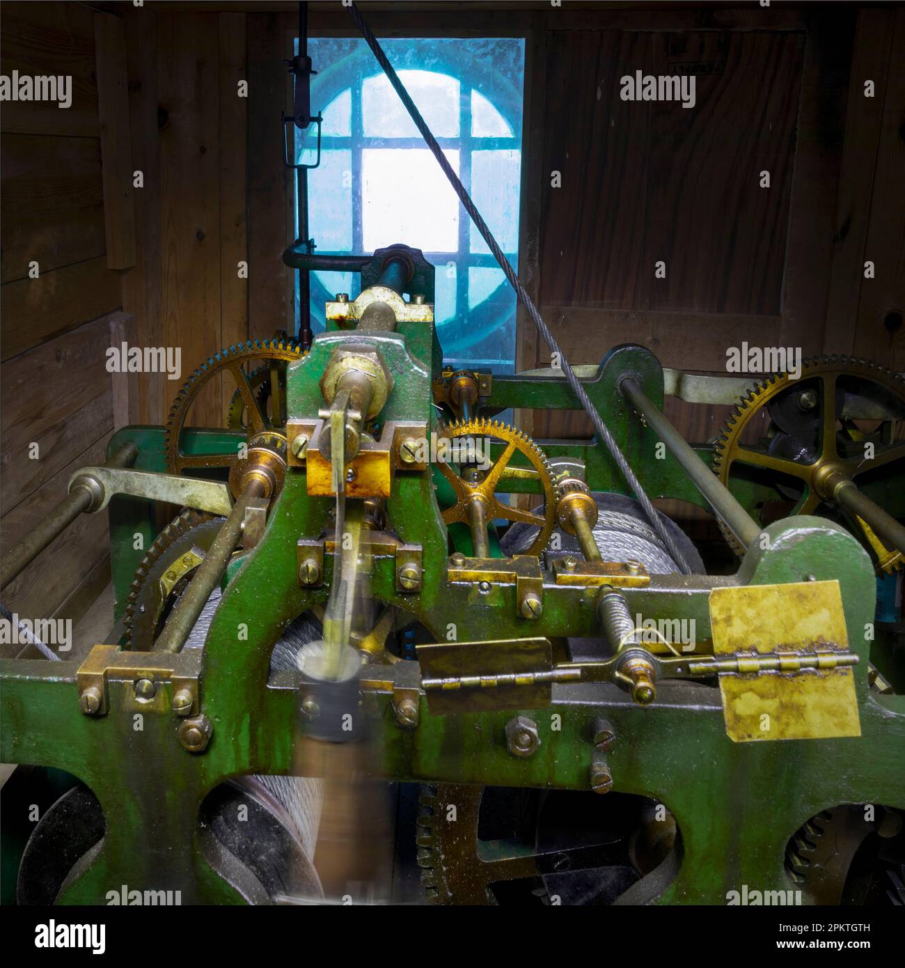The clock mechanical machanism for the clock in the bell tower of the ...