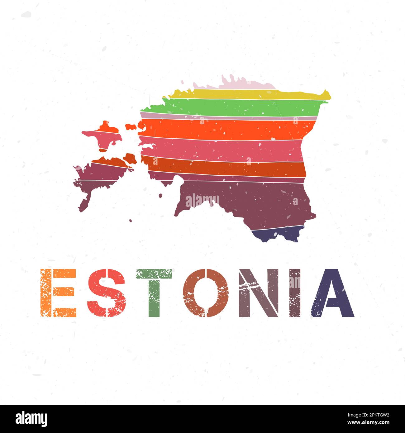 Estonia map design. Shape of the country with beautiful geometric waves ...