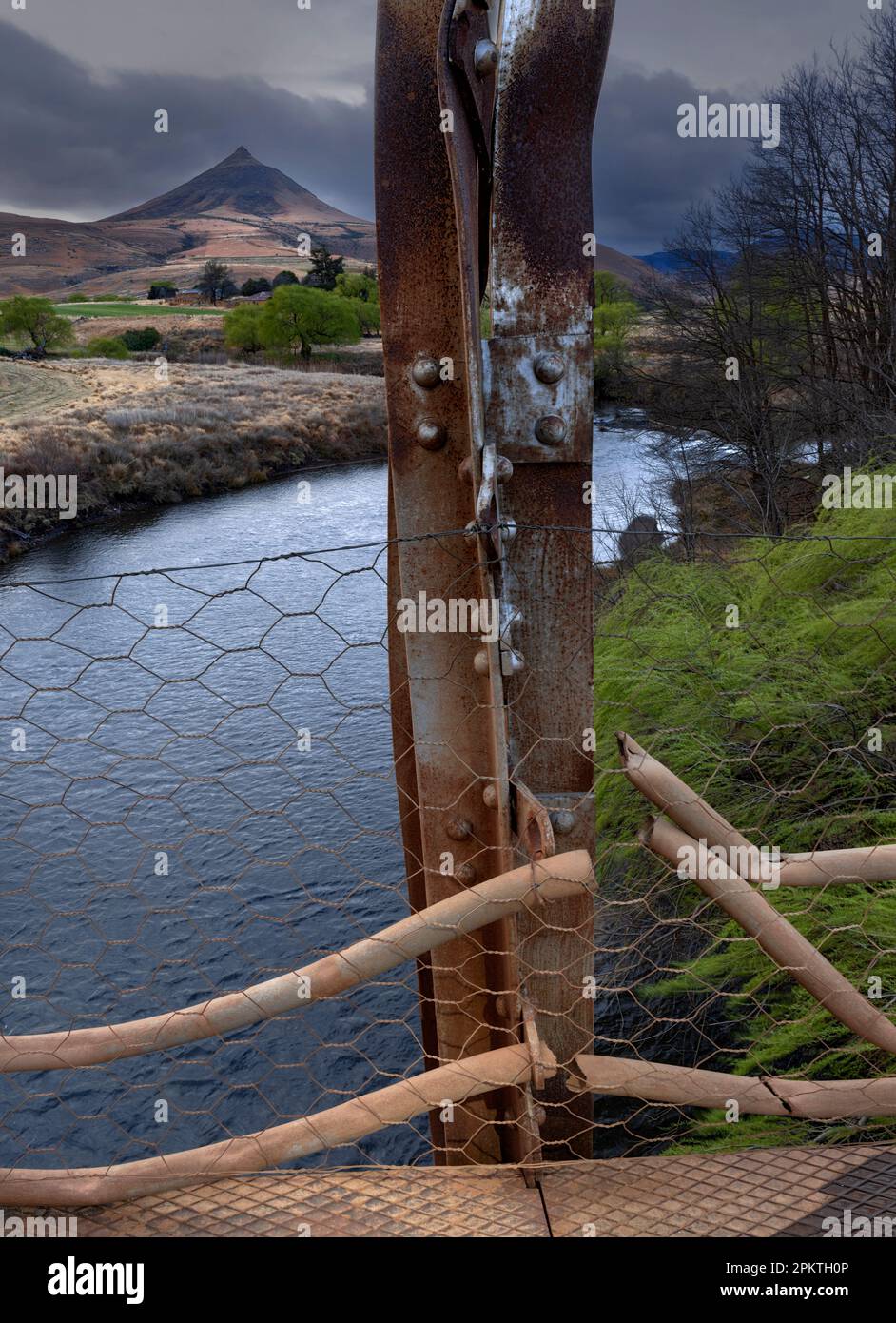 Old bridge over the Bell River between Barkley East and Rhodes Stock ...