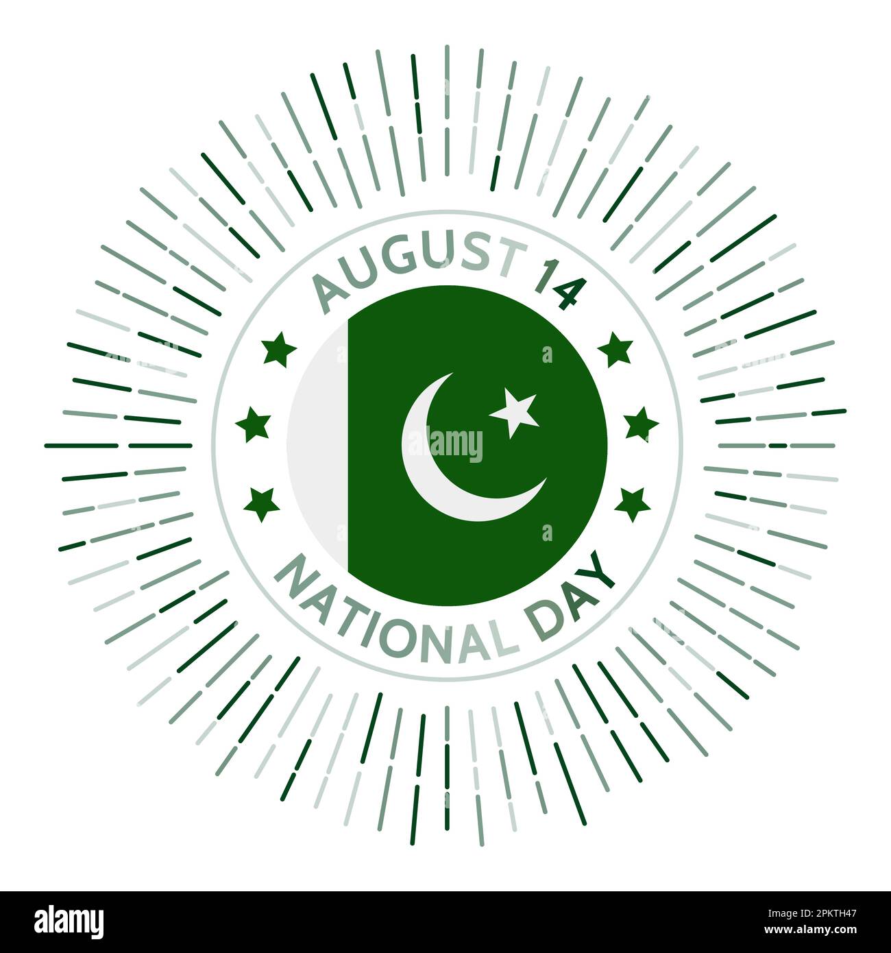 Pakistan national day badge. Independence from the United Kingdom in ...