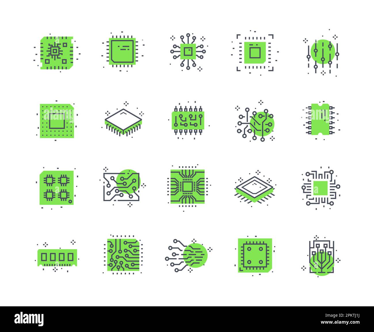 Chips Icons Color Set Stock Vector Image And Art Alamy