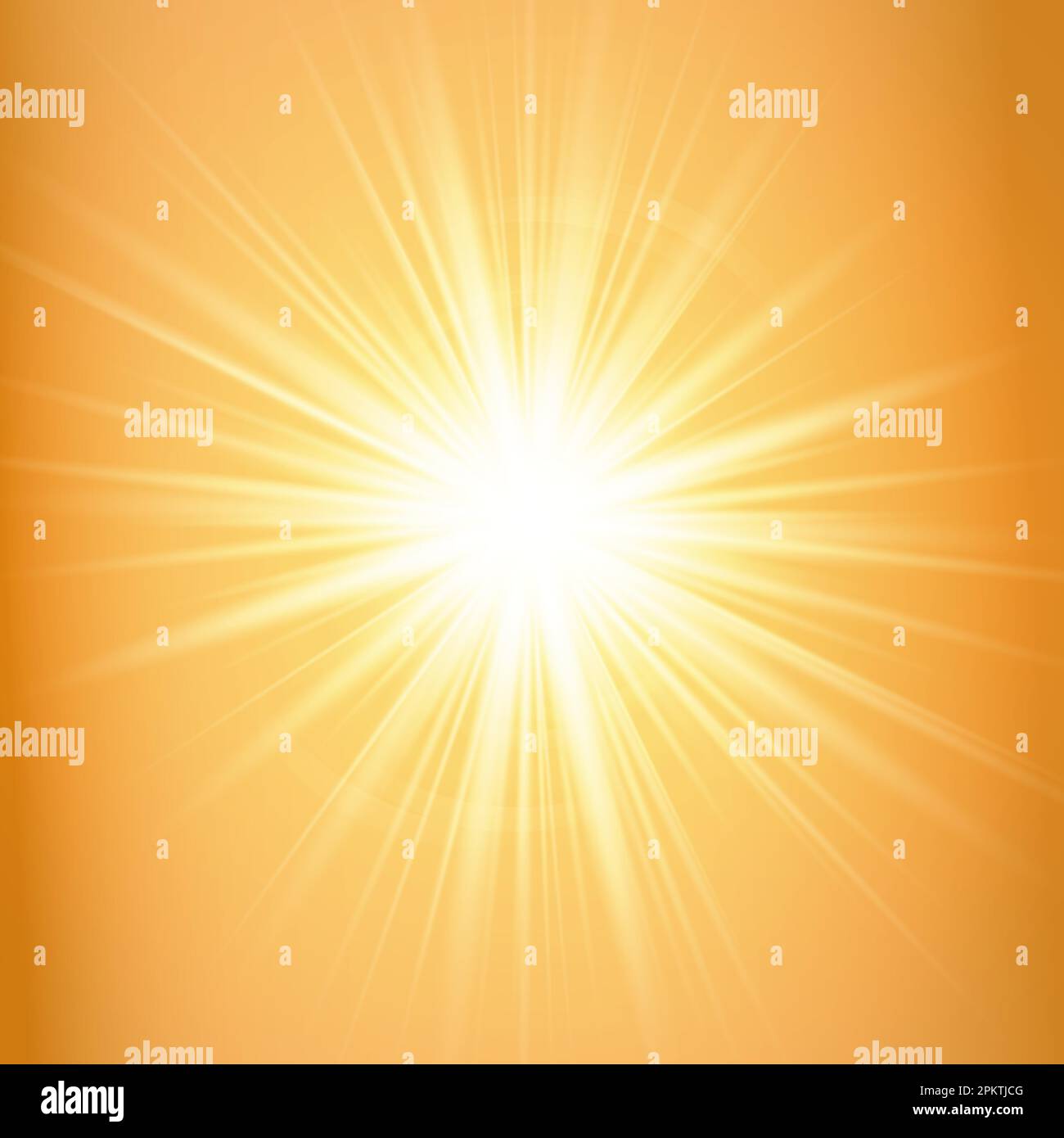 Background with rays. Golden orange background with glowing sunbeams ...