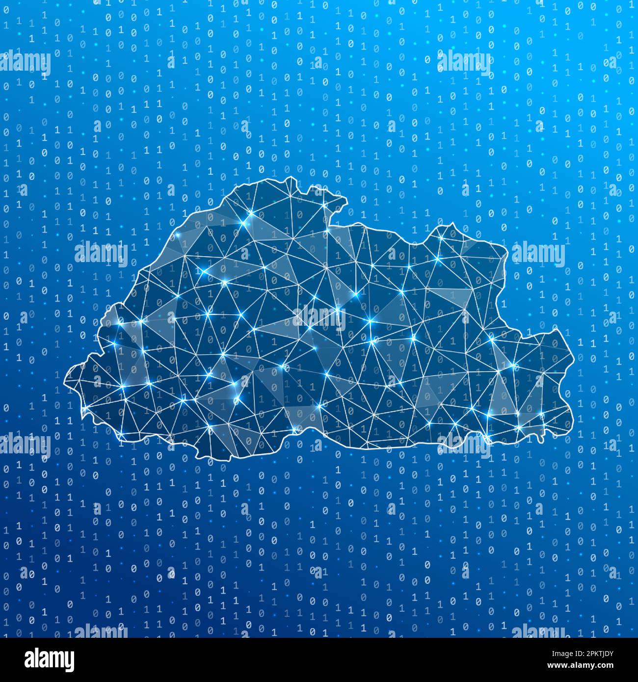 Network map of Bhutan. Country digital connections map. Technology ...