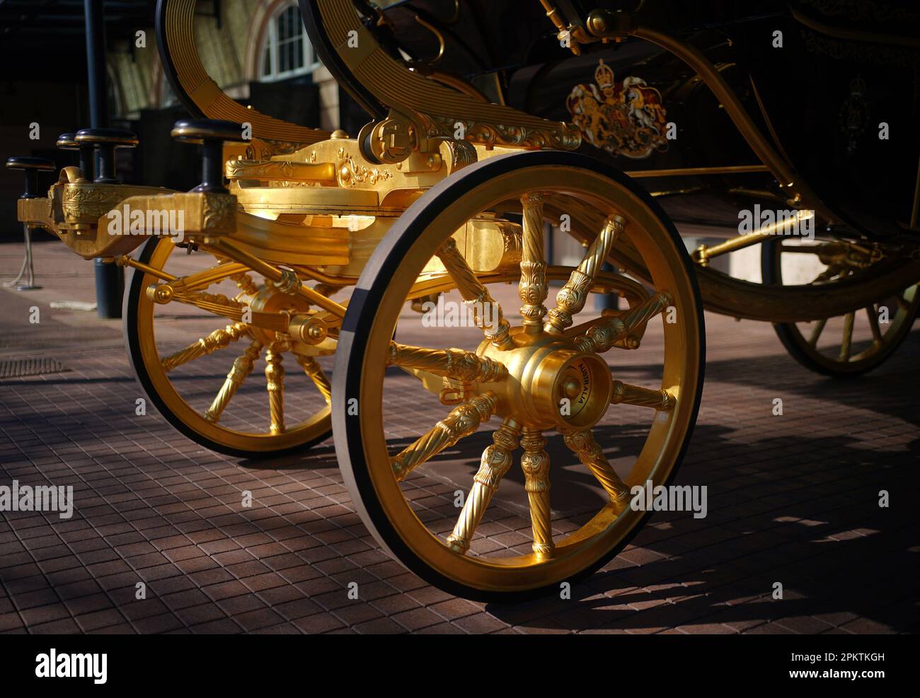 The Diamond Jubilee State Coach on display at the Royal Mews in ...