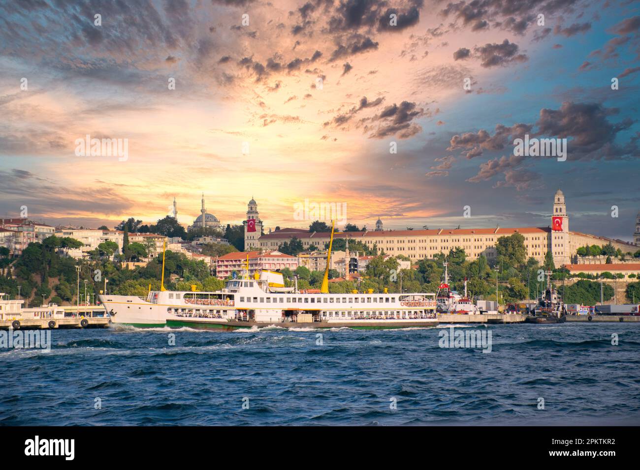 View of Istanbul Selimiye Barracks, Bosphorus and Istanbul cityscape ...