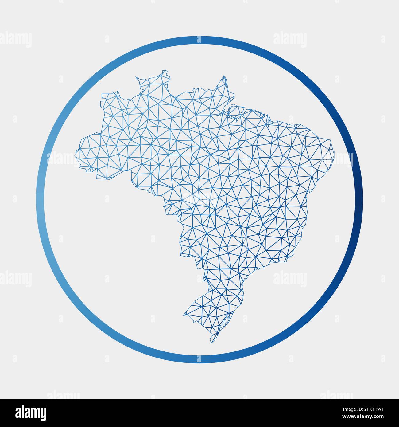 Brazil icon. Network map of the country. Round Brazil sign with ...