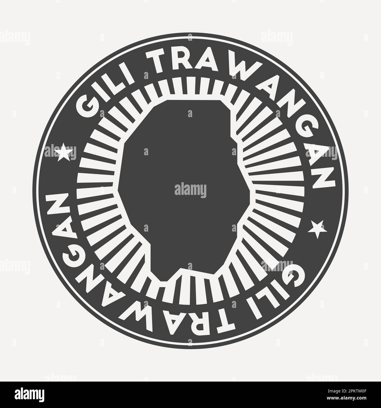 Gili Trawangan round logo. Vintage travel badge with the circular name ...