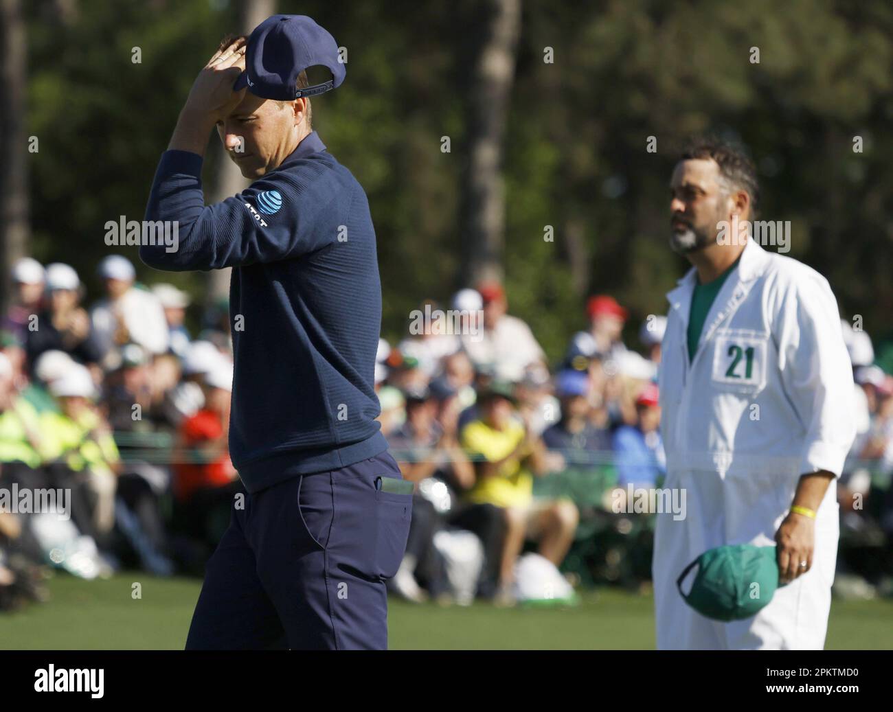 Augusta, United States. 09th Apr, 2023. Jordan Spieth (L) alongside ...