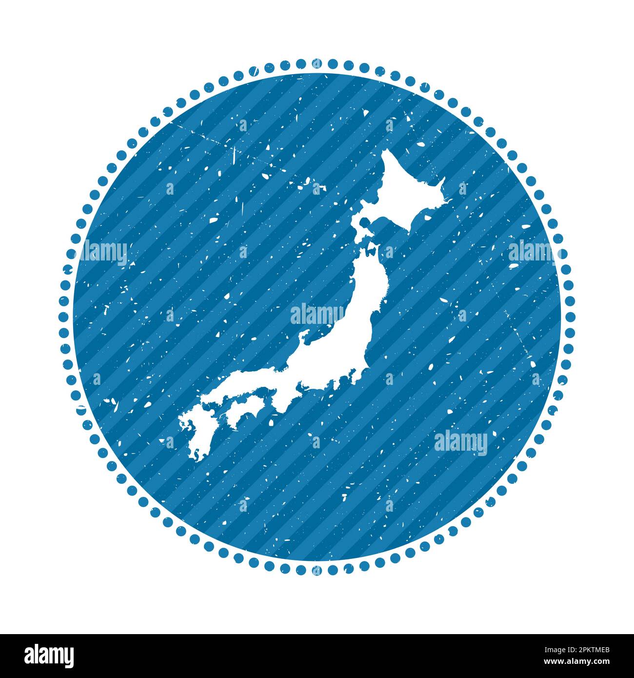 Japan striped retro travel sticker. Badge with map of country, vector ...