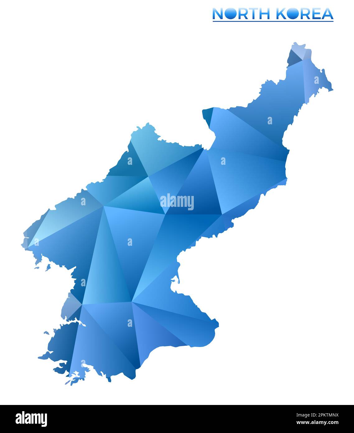 Vector polygonal North Korea map. Vibrant geometric country in low poly style. Appealing ...