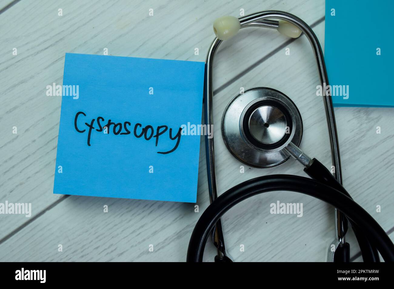 Concept of Cystoscopy write on sticky notes with stethoscope isolated ...