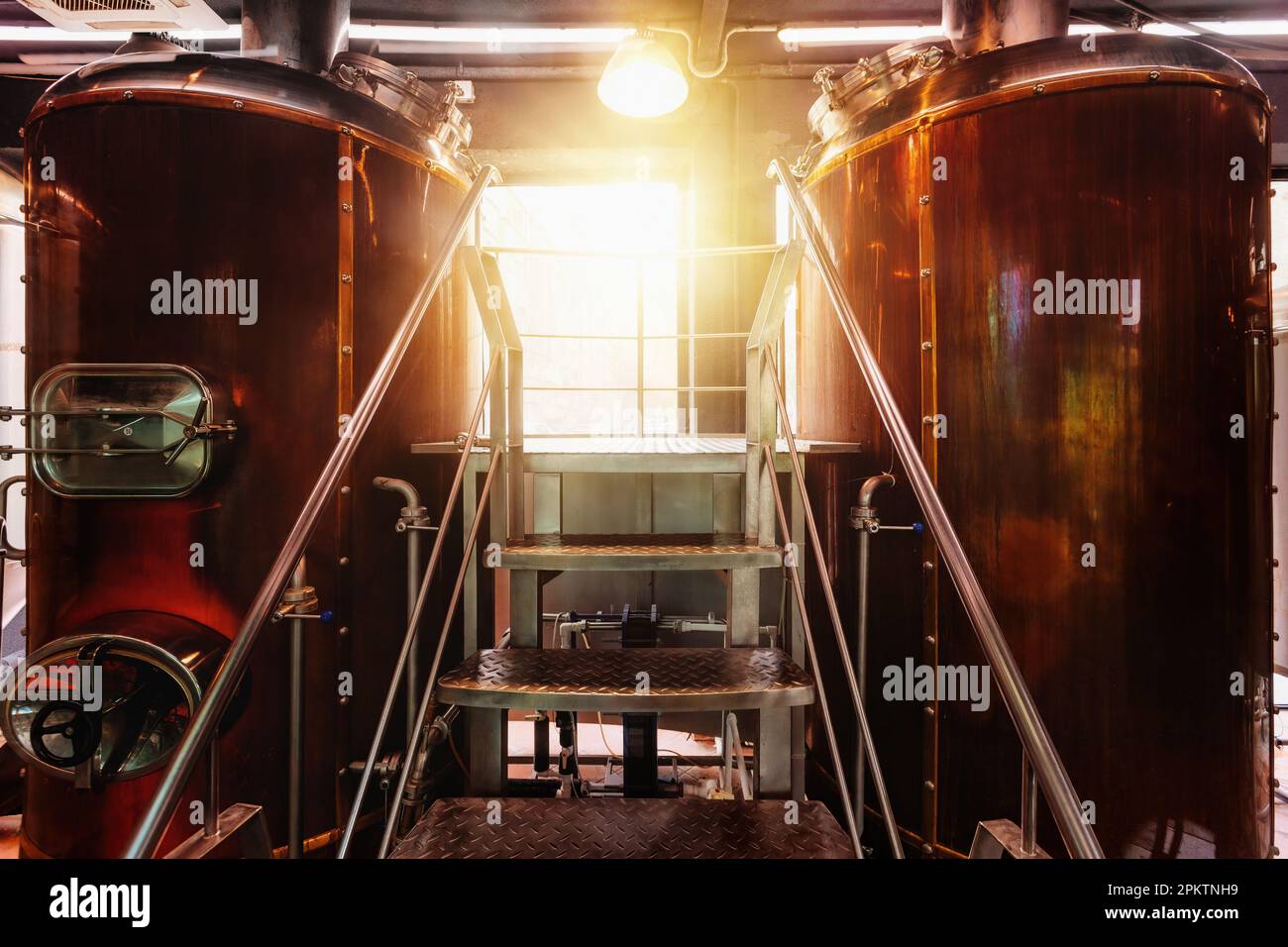 Craft beer production line in private microbrewery Stock Photo - Alamy