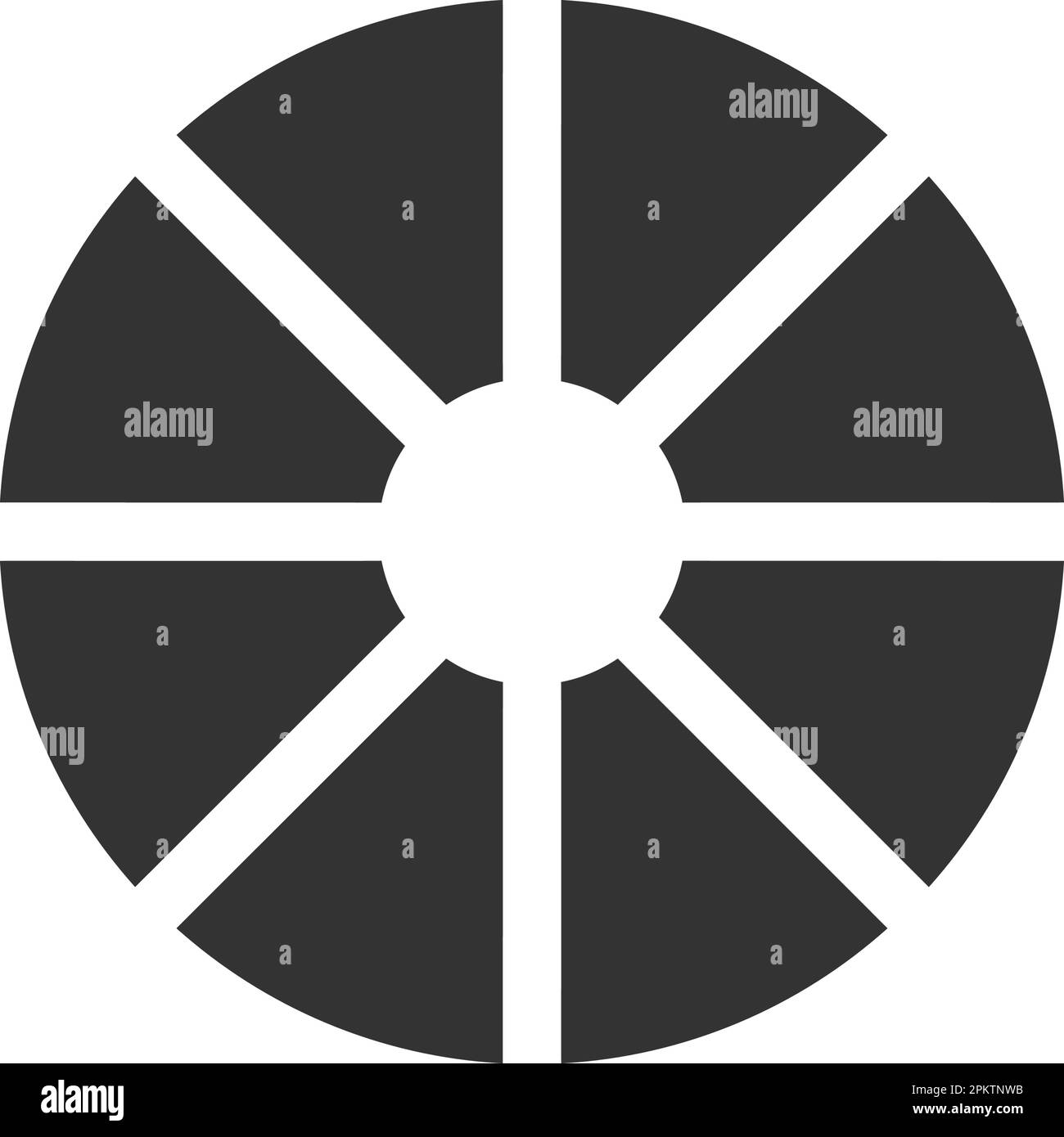 Pizza Template Donut Or Pie Chart Example Circle Divided On 8 Equal Slices Wheel Diagrams