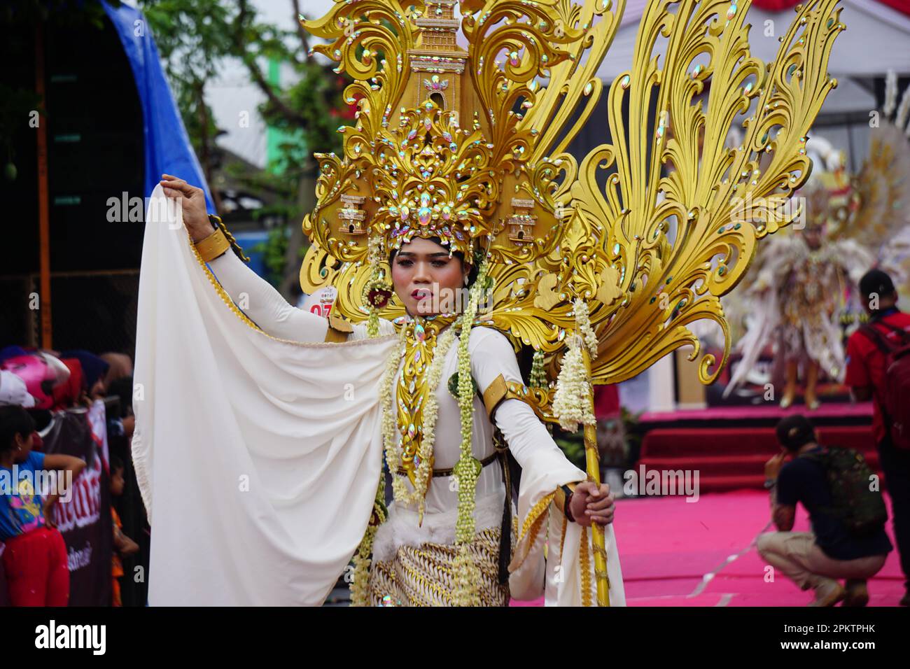 The participant in Biro Fashion Carnival. This is one of the Indonesian costume carnivals Stock ...