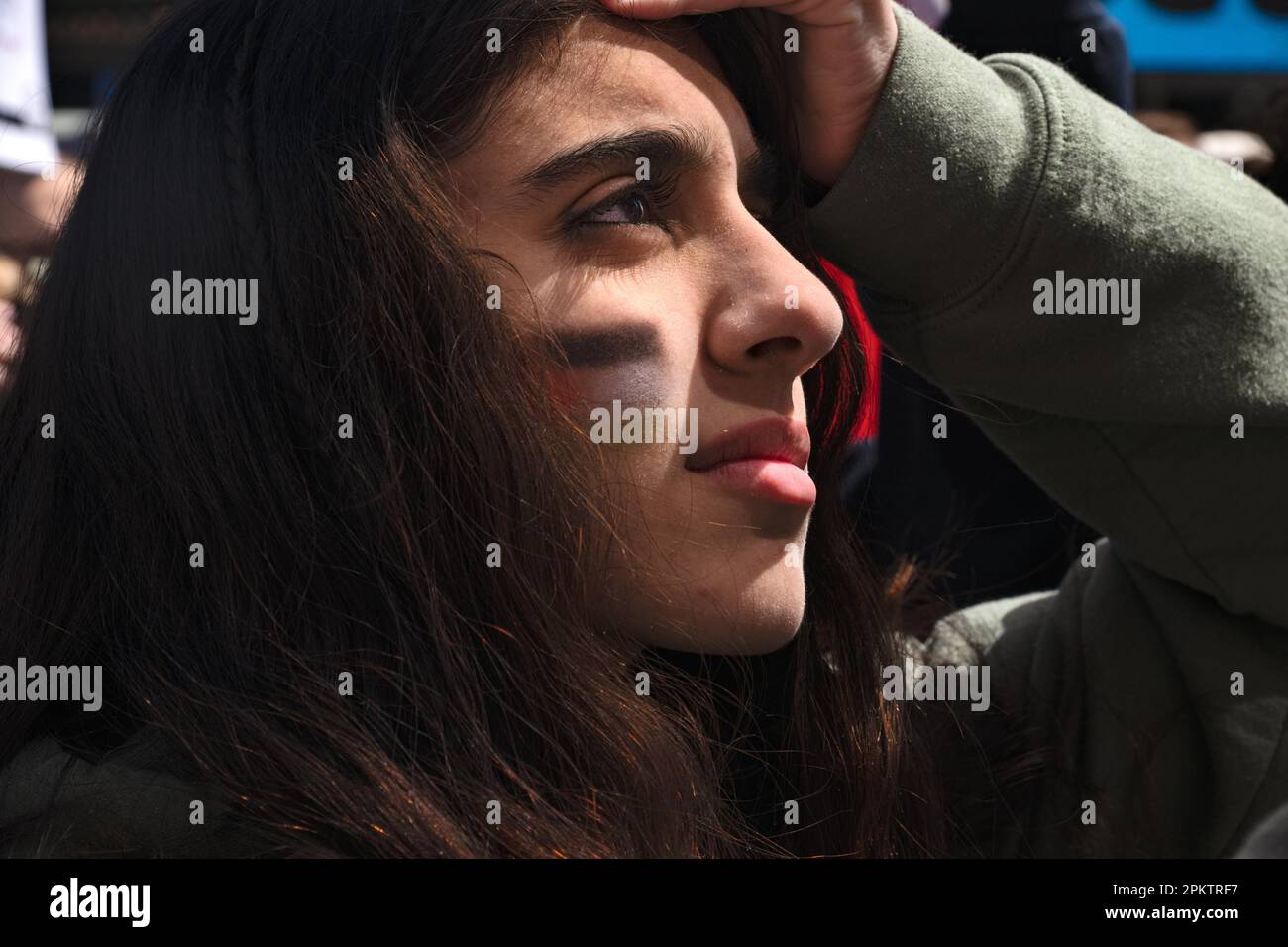 Palestine flag face paint hi-res stock photography and images - Alamy