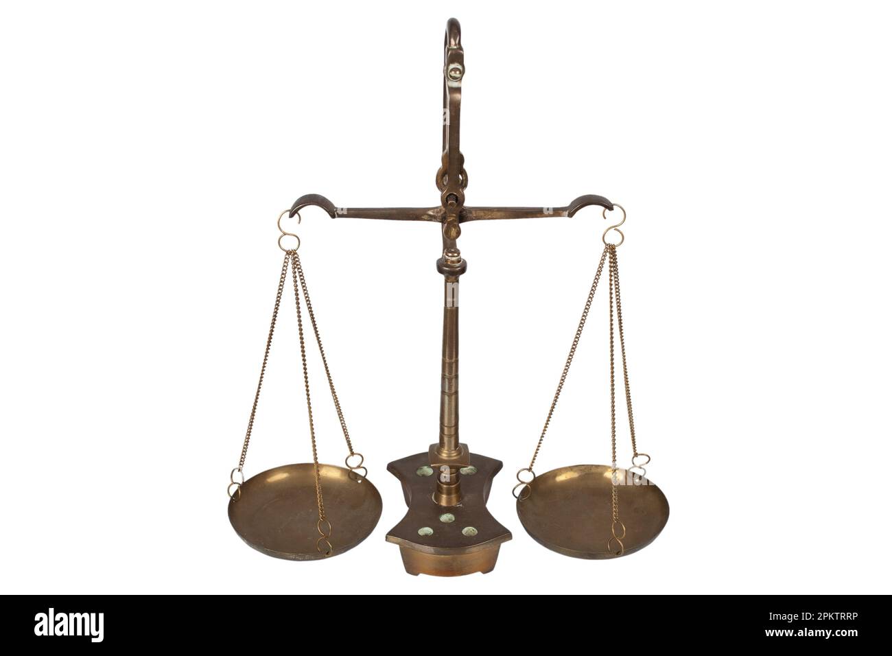 Bronze traditional balance scale isolated on white background Stock ...