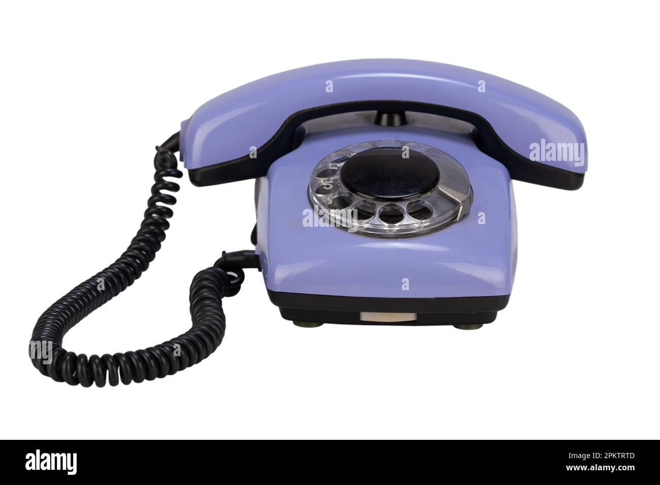 vintage retro violet rotary telephone isolated on white background ...