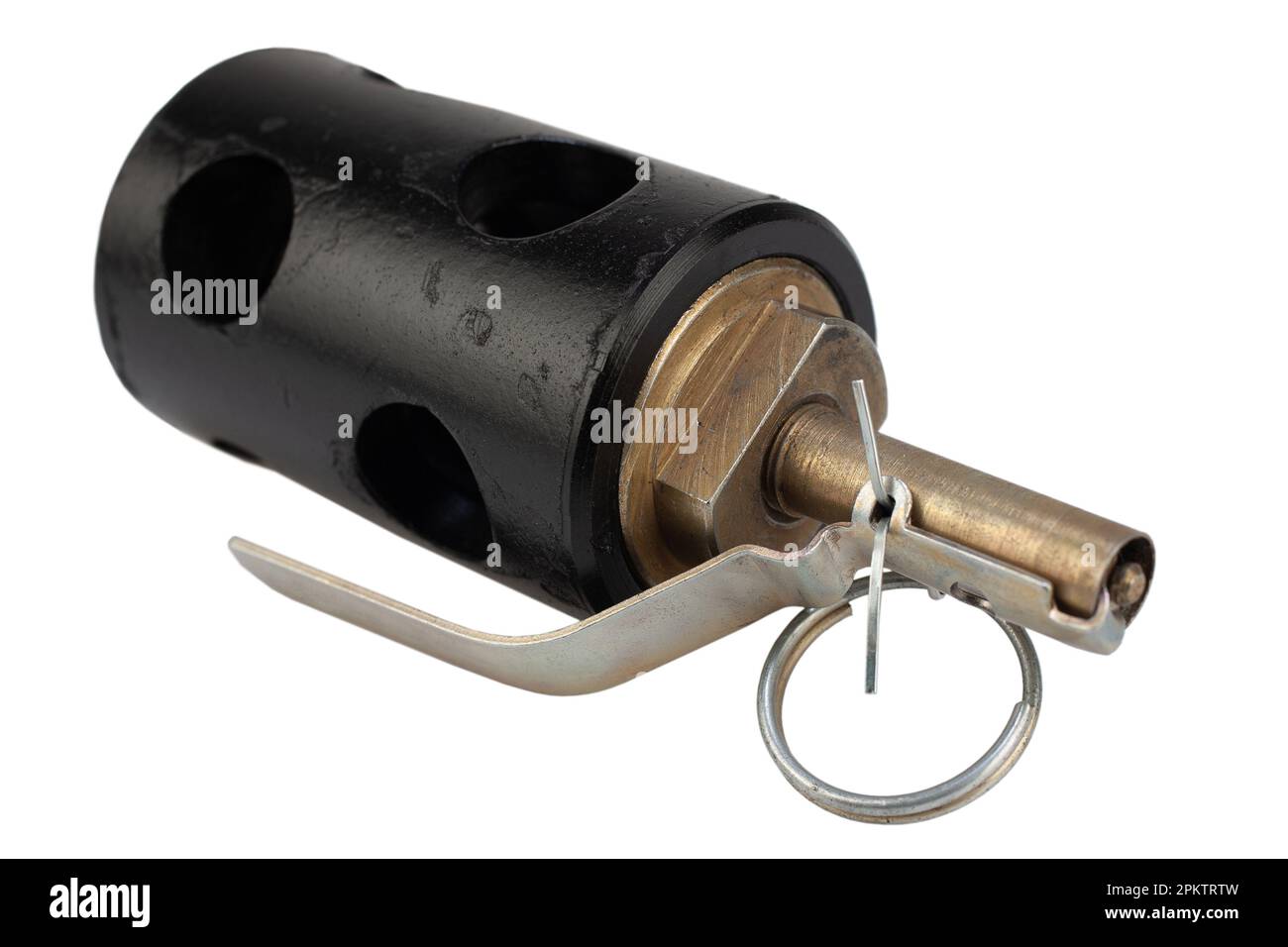 non-lethal flashbang (stun) grenade for riot police isolated on white ...