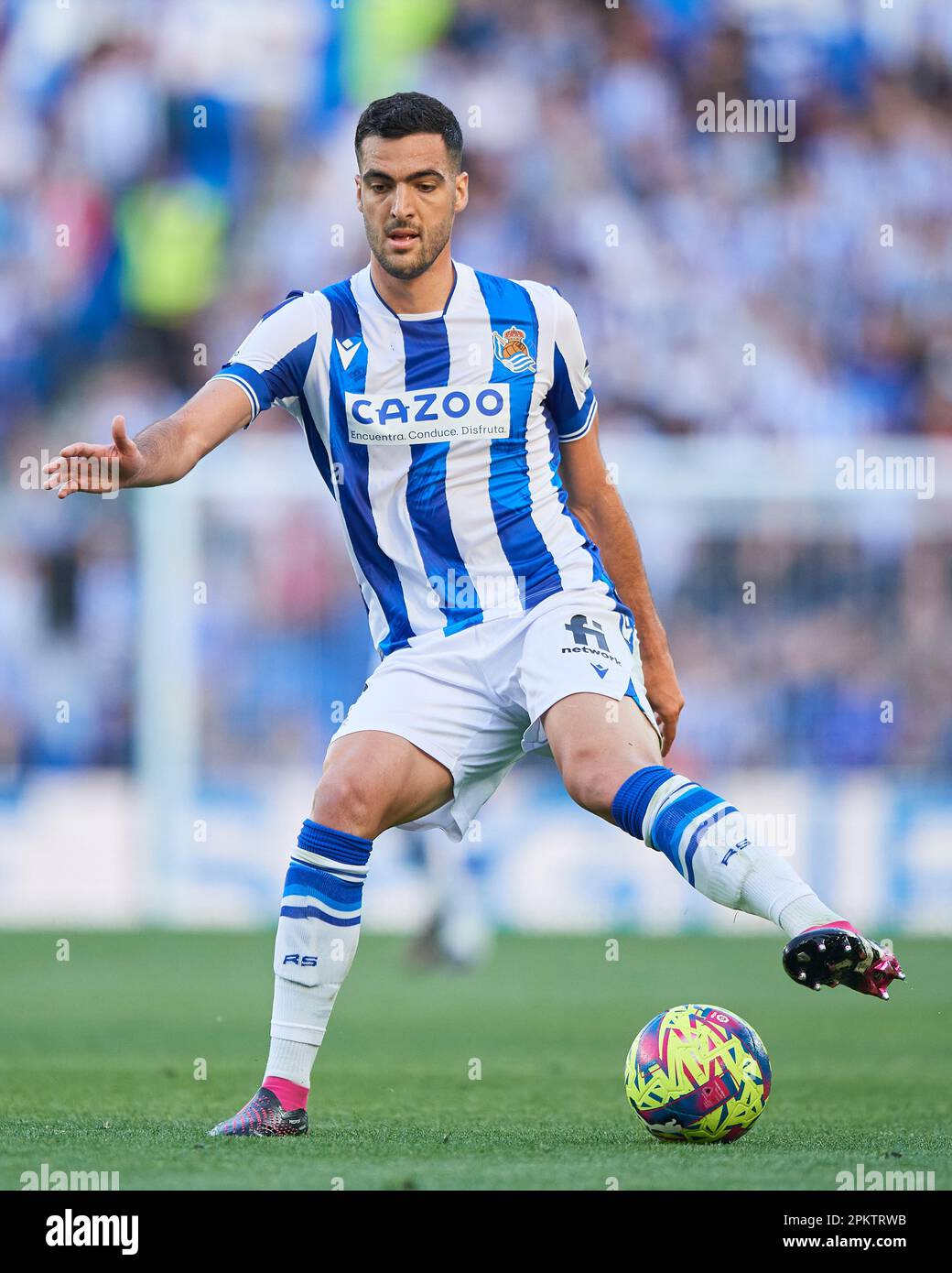 Mikel Merino of Real Sociedad in action during the La Liga Santander ...