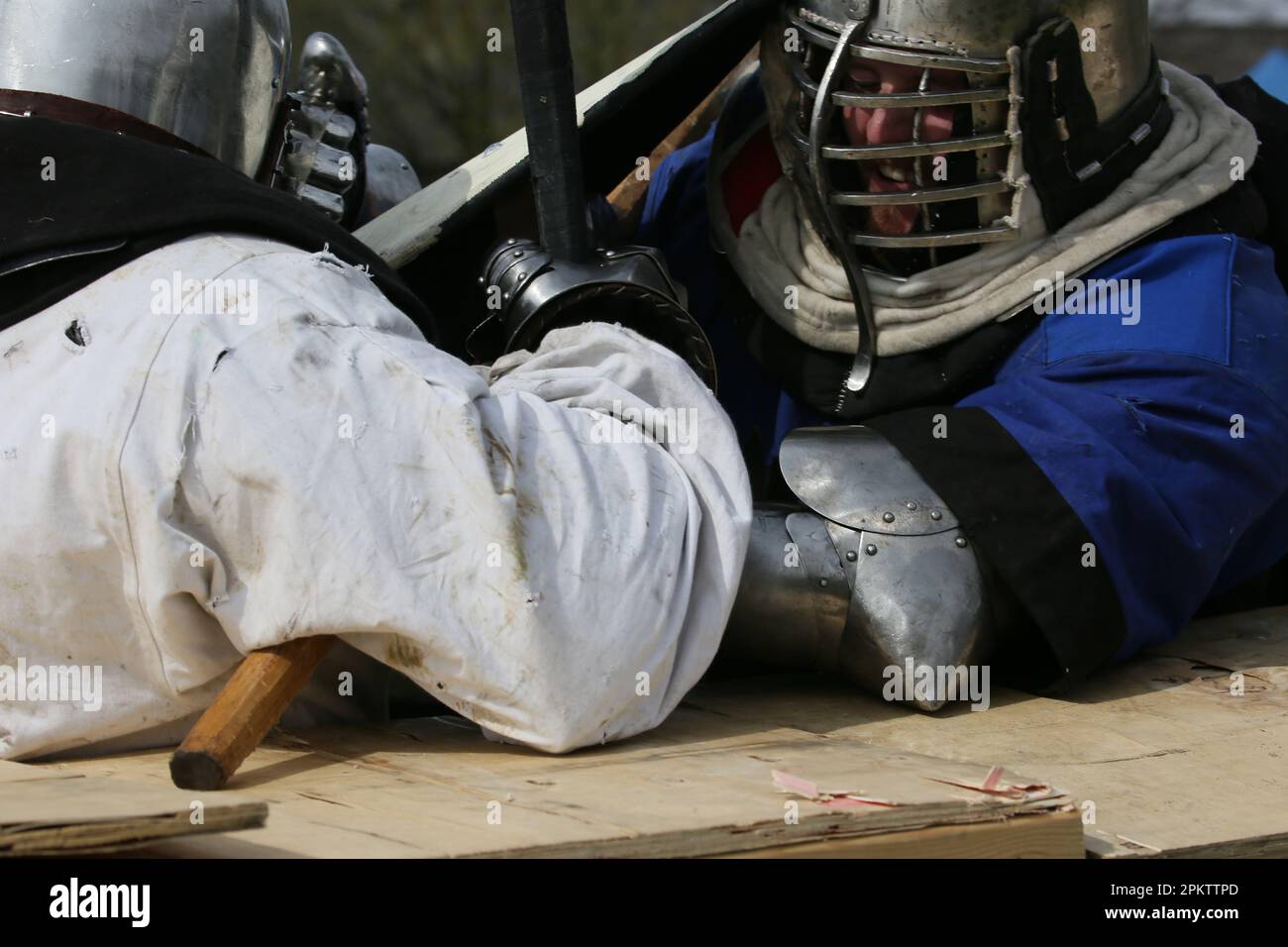Castleton, UK. 9th April 2023. Buhurt, a medieval combat sport is ...