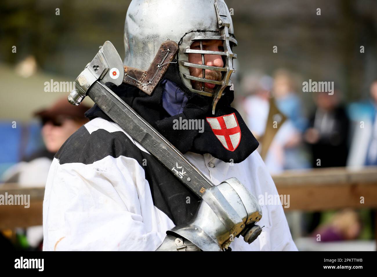 Castleton, UK. 9th April 2023. Buhurt, a medieval combat sport is ...