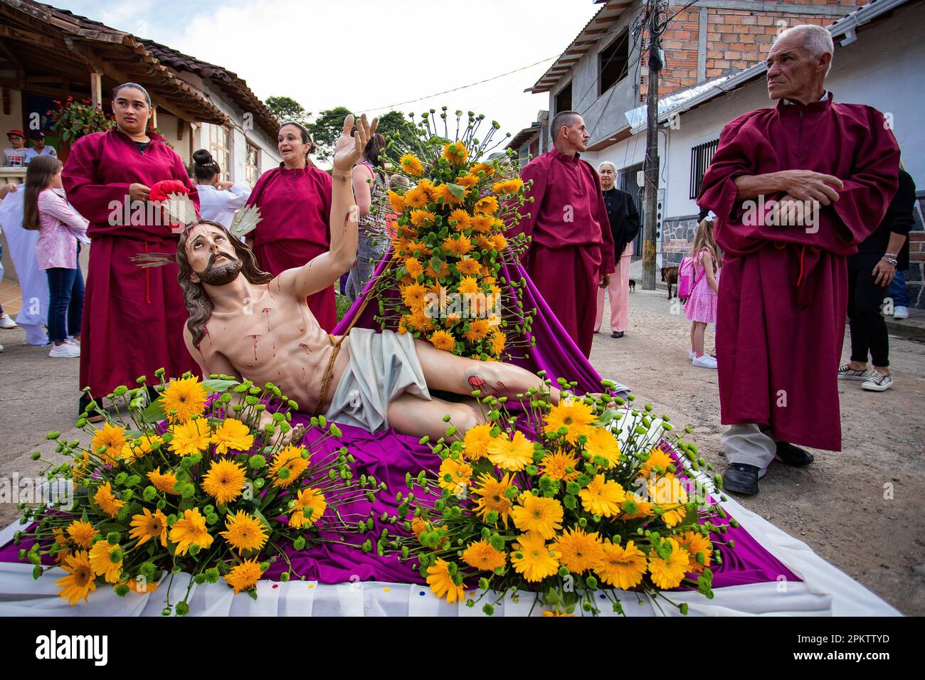Pueblorrico, Antioquia - Colombia - April 04, 2023. Holy Tuesday, Holy ... Pueblorrico, Antioquia - Colombia - April 04, 2023. Holy Tuesday, Holy ...