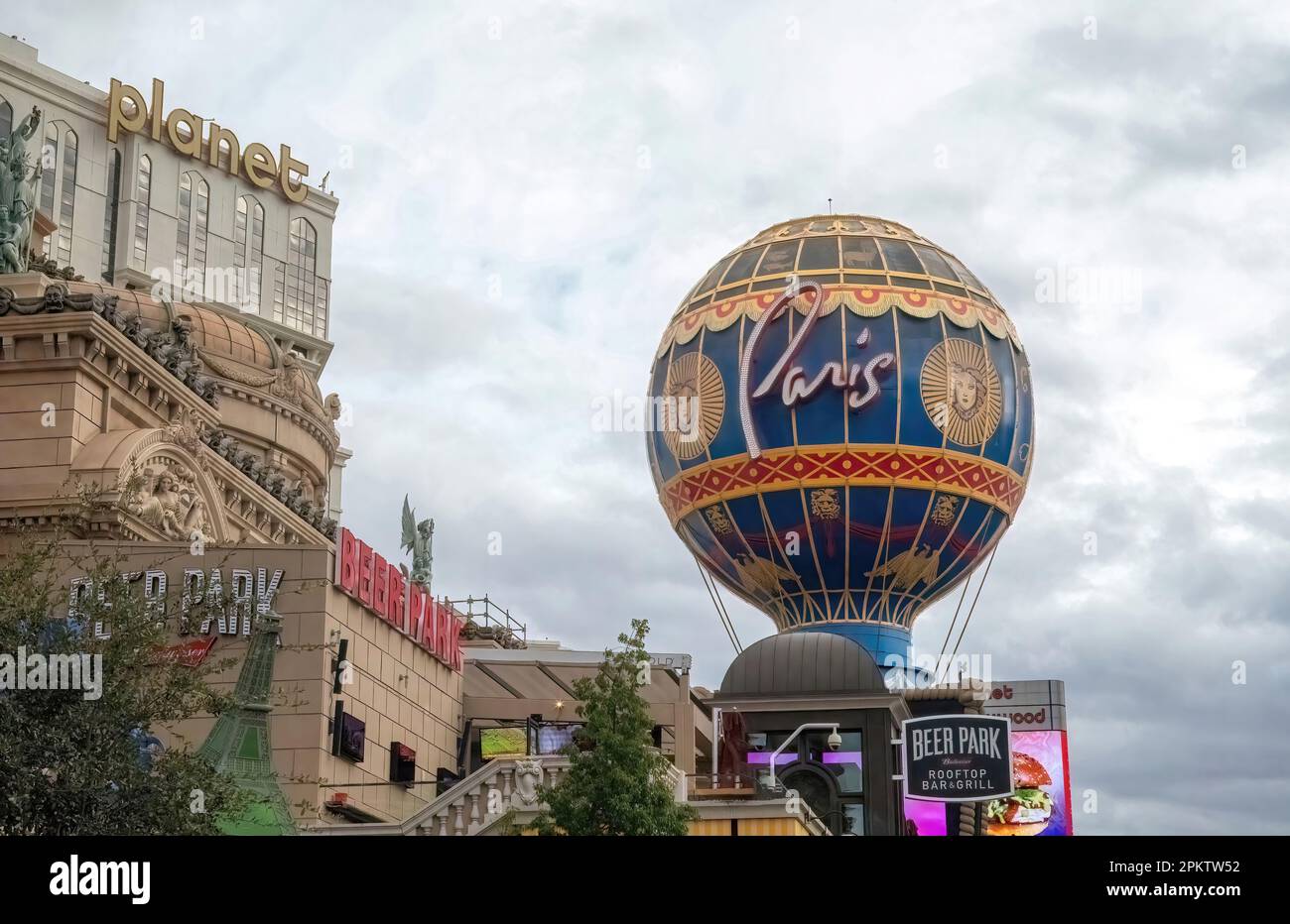 Famous Paris hot air balloon at the Paris Hotel on Las Vegas Boulevard in Las Vegas, Nevada USA ...
