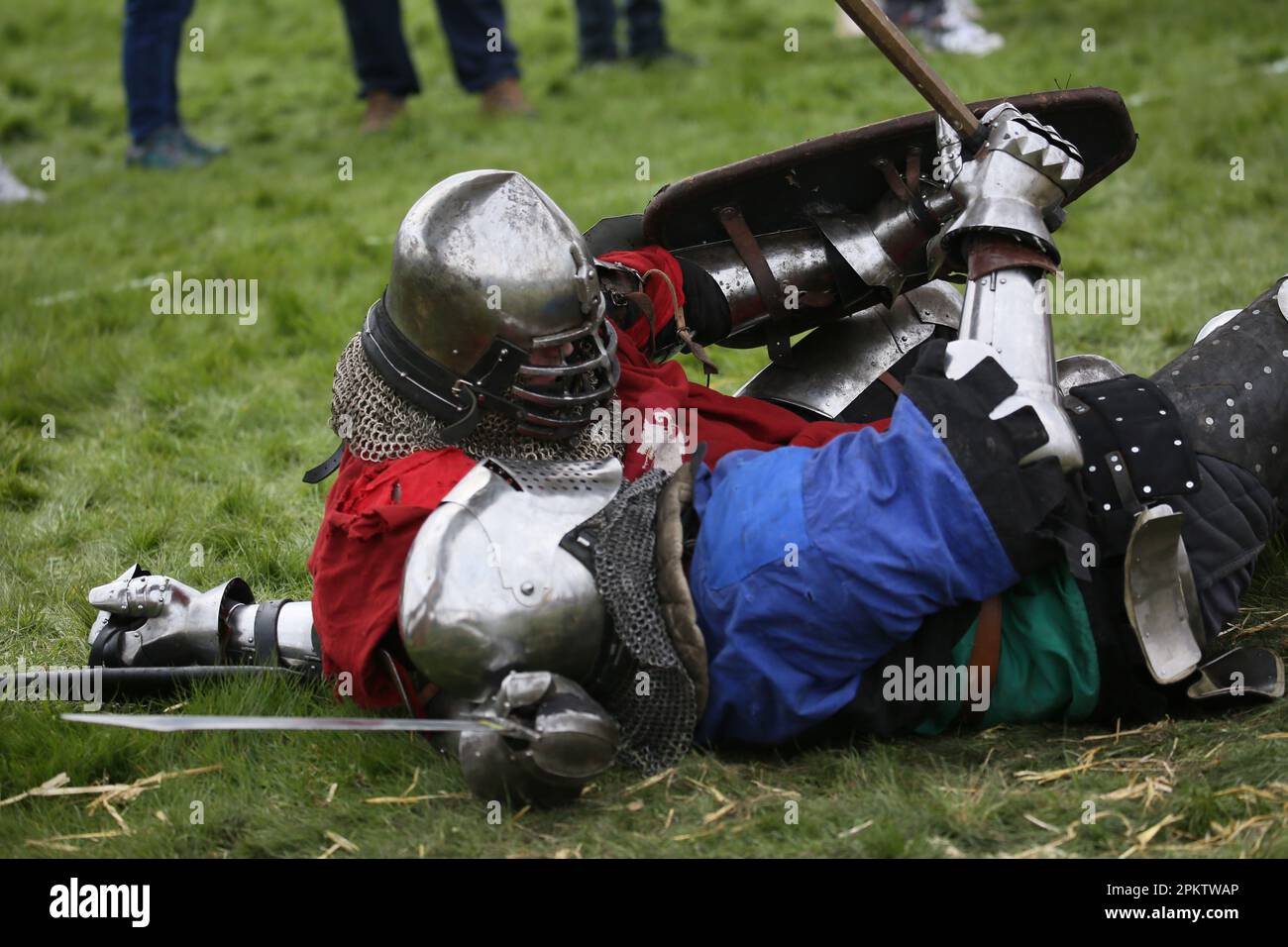Castleton, UK. 9th April 2023. Buhurt, a medieval combat sport is ...