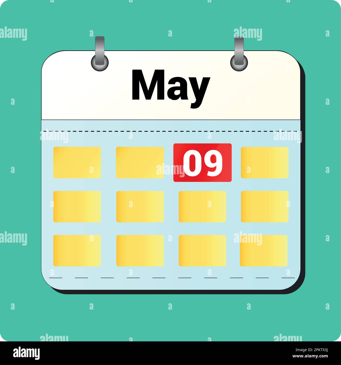 calendar vector drawing, date May 09 on the page Stock Vector Image ...