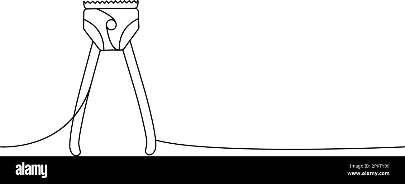 Hair clipper, old clipper one line continuous drawing. Barber shop and ...