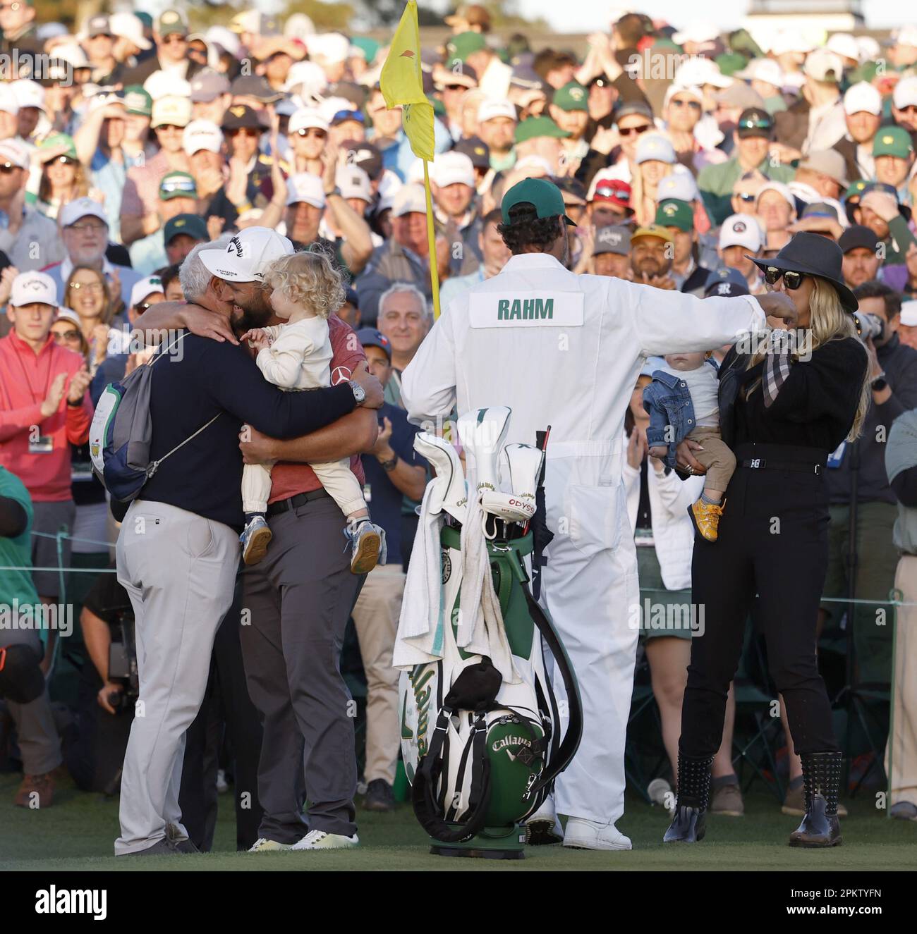 Augusta, United States. 09th Apr, 2023. Jon Rahn (second from left ...