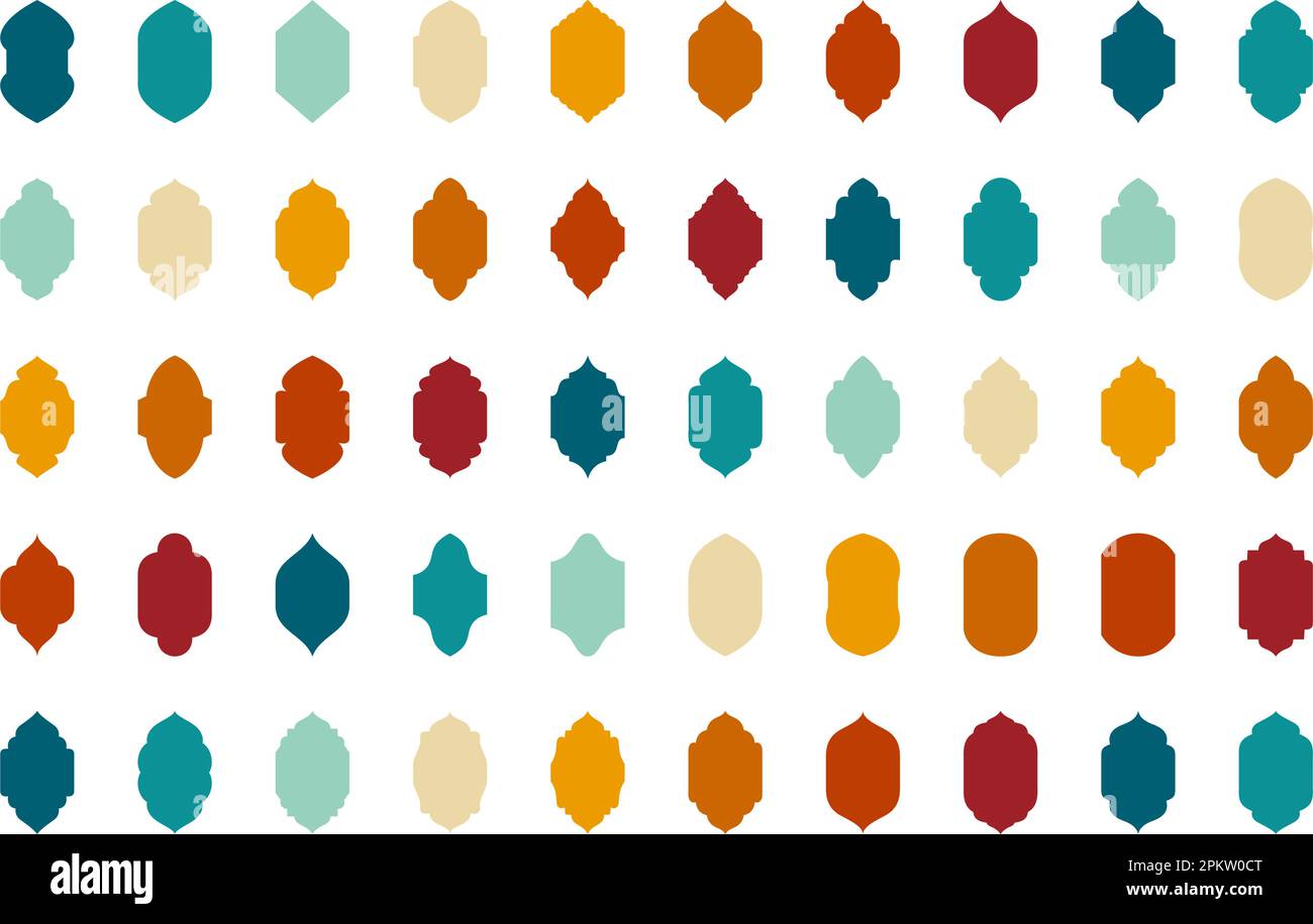 Vintage arabic windows frames. Muslim shape arches. Arabic arches ...