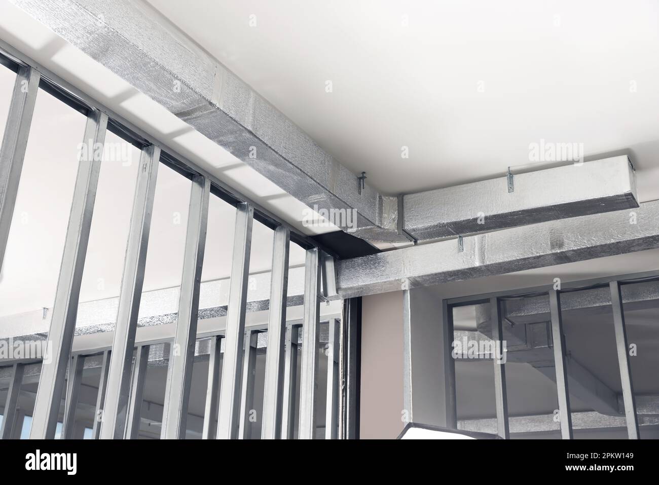 Ceiling with ventilation system indoors, bottom view Stock Photo - Alamy