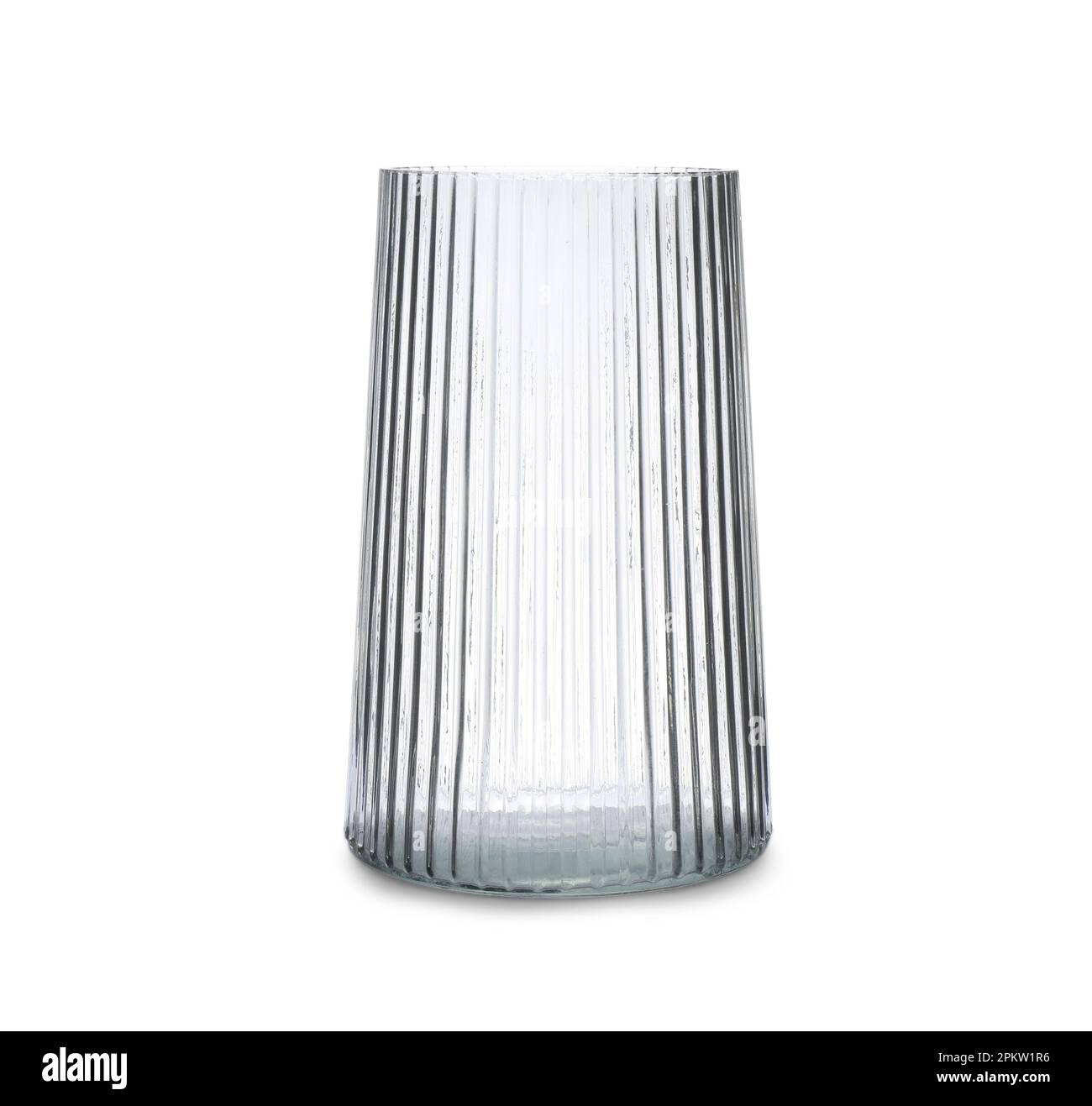 Stylish empty glass vase isolated on white Stock Photo - Alamy