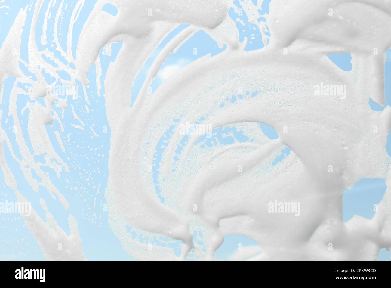 Glass covered with suds as background, view from inside Stock Photo - Alamy