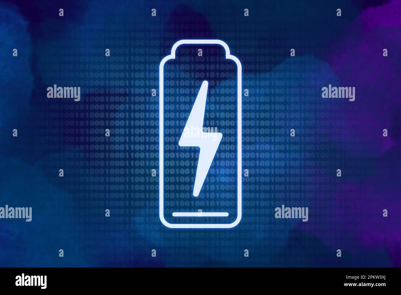 Battery charging icon on blue background. Illustration Stock Photo - Alamy