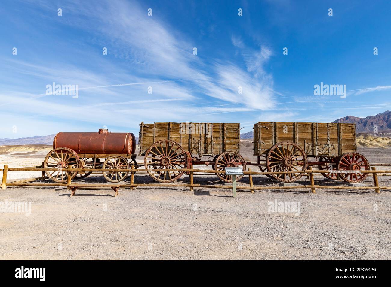 Death Valley CA USA - Feb 17 2023: Twenty Mule Team Wagon on display at ...
