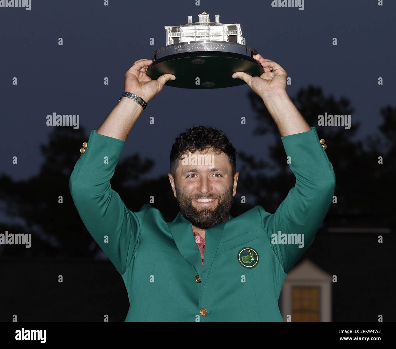 Augusta, United States. 09th Apr, 2023. Jon Rahm wearing the green ...